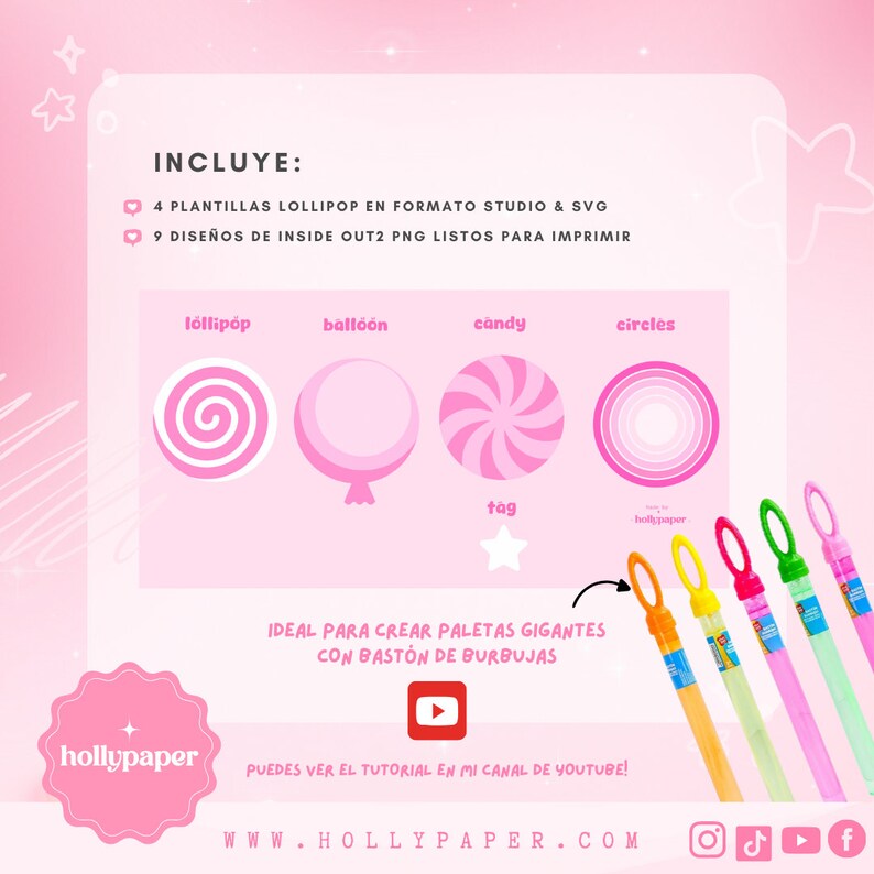 Plantilla paleta de burbujas, Plantilla editable en STUDIO & SVG ...