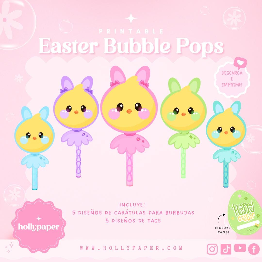 Bubble pops de pascua imprimibles , porta burbujas pascua, caratula ...