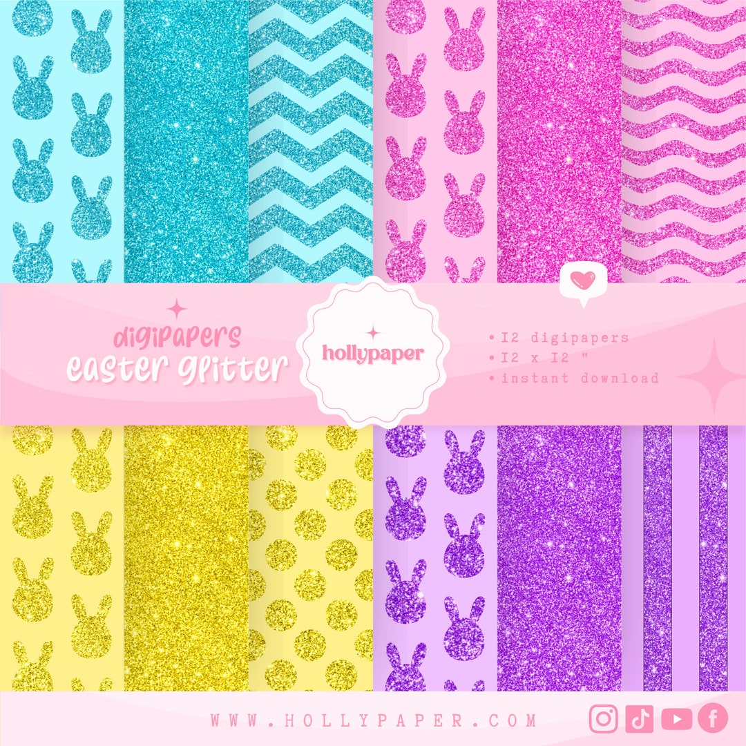 EASTER GLITTER Digital Papers, Glitter Background, Easter Glitter ...