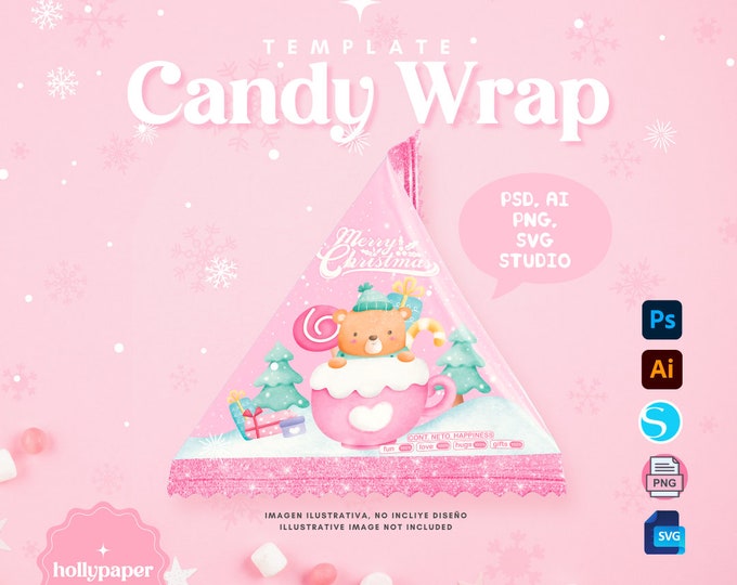 Editable Christmas Template Triangle Chip Bag/goodies Bag/gift - Etsy