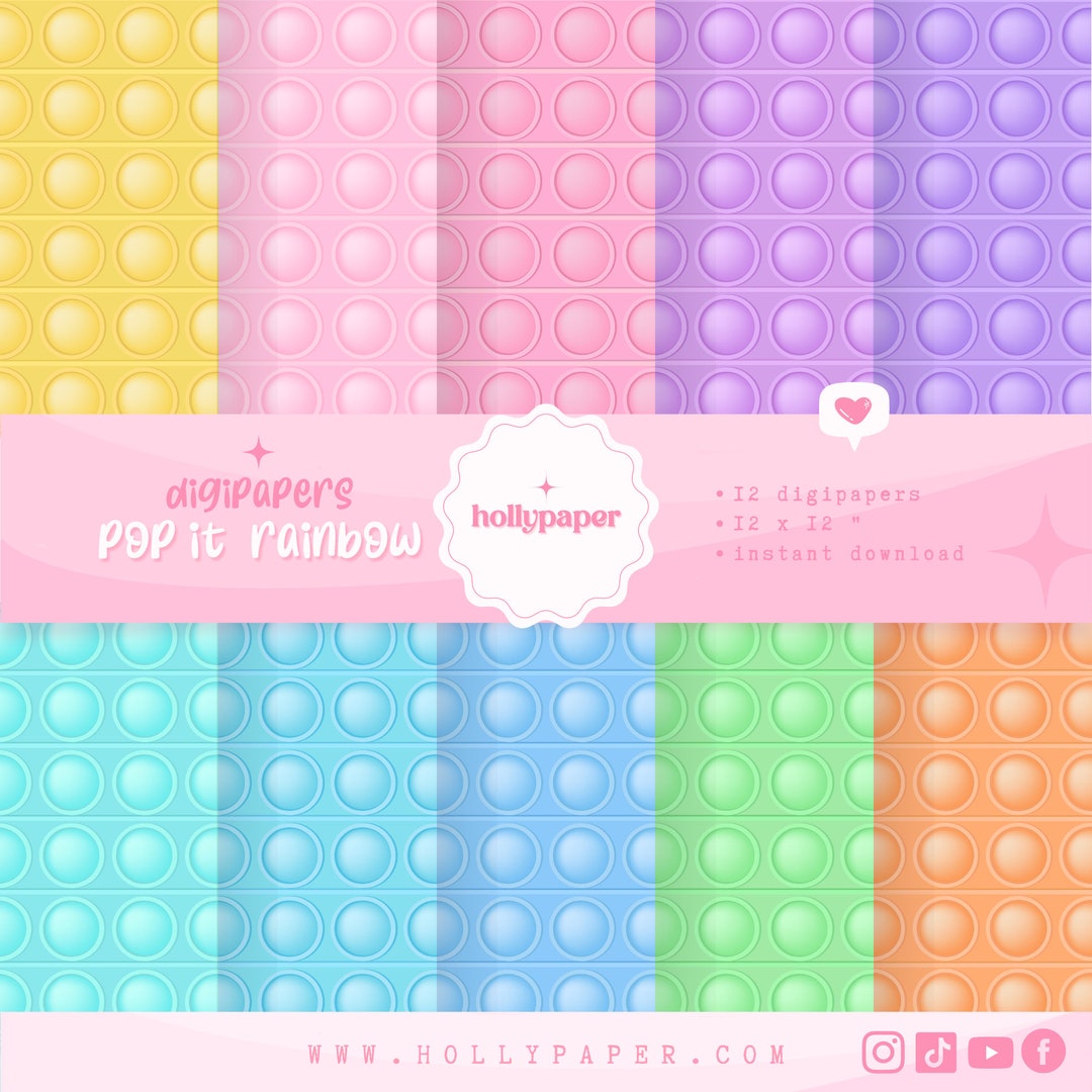 Pop It Digital Paper, Pop It Pastels Digital Paper, Pop It Background ...