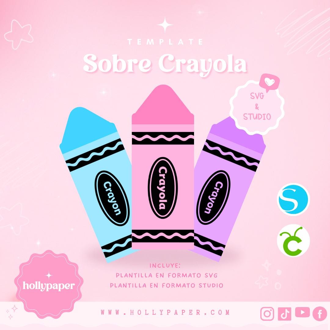 Sobre crayola editable SVG, Crayola Envelope, Sobre Crayola para dinero ...