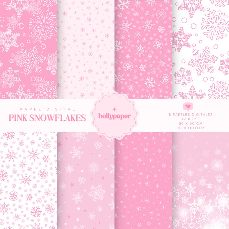 Pink Snowflakes - Etsy