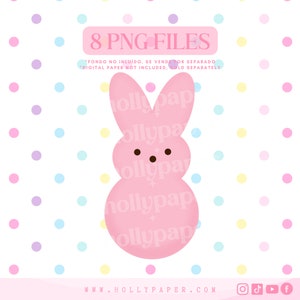 Easter bunny Peeps clipart PNG, lindos conejitos de pascua - Etsy México
