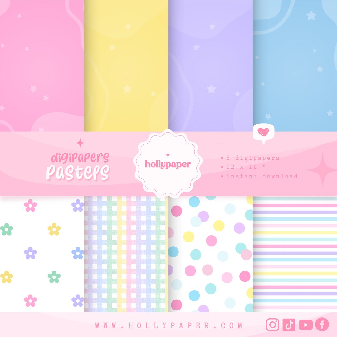 PASTELS DIGITAL PAPERS, Cute Pastel Backgrounds, Pastel Backgrounds ...