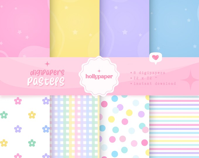 PASTELS DIGITAL PAPERS, Cute Pastel Backgrounds, Pastel Backgrounds ...