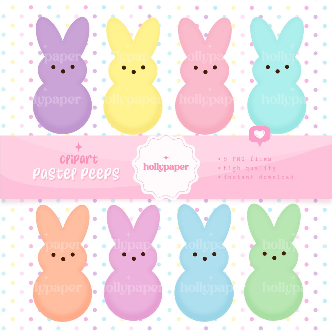 Easter Bunny Peeps Clipart PNG, Cute Easter Bunnies - Etsy