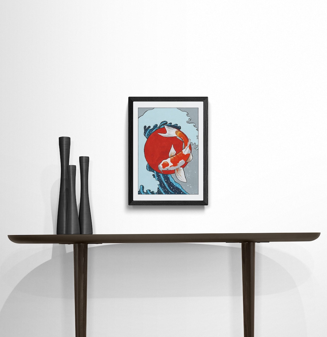 Koi Carp Print Original Art Downloadable Print Hand - Etsy