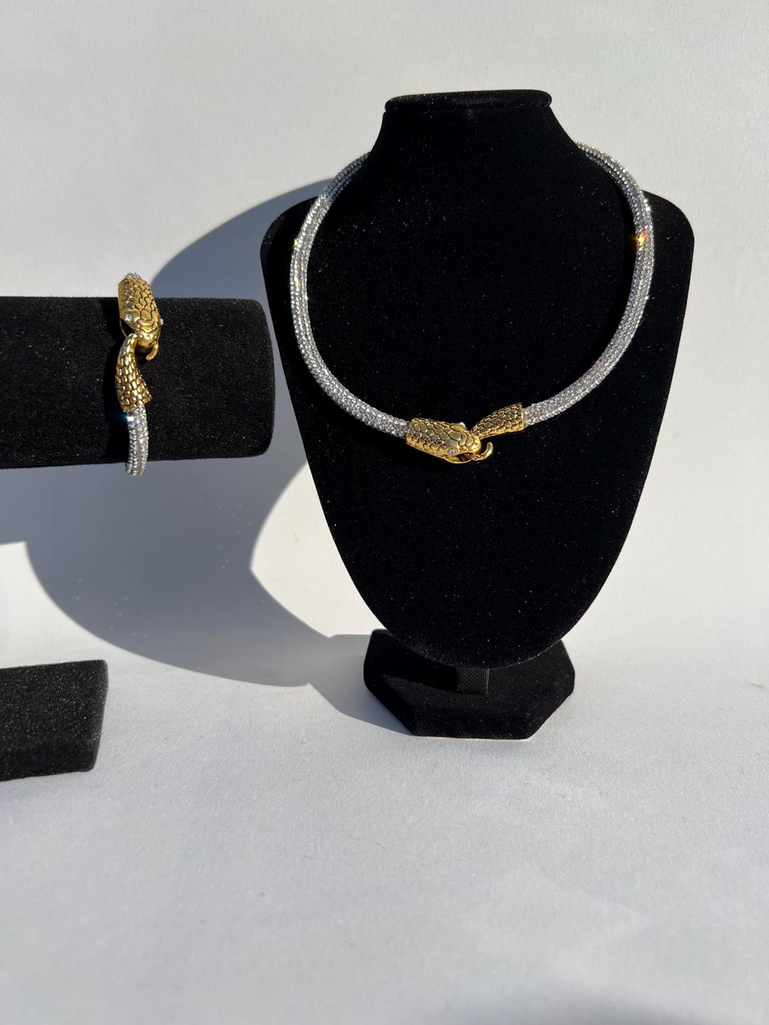 Crystal Snake Jewelry Set With Gold Head and Tail Hook - Etsy