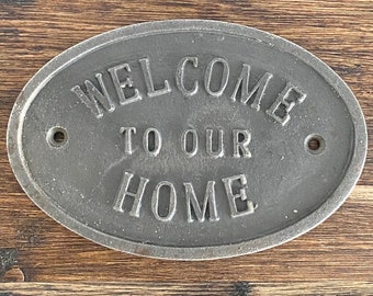 Cast Iron Welcome Sign - Etsy UK