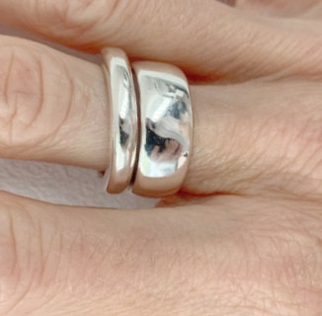 Set of 2 Band Stacking Ring 925 Sterling Silver Stackable Band Ring ...