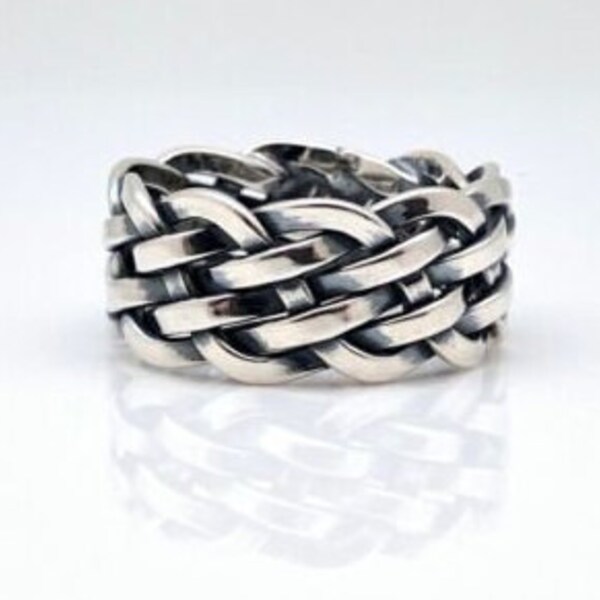 Silver Braided Ring - Etsy