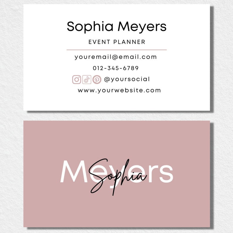 Printable Business Card Template| Editable Card| Canva Template| Instant Download| Unique ...