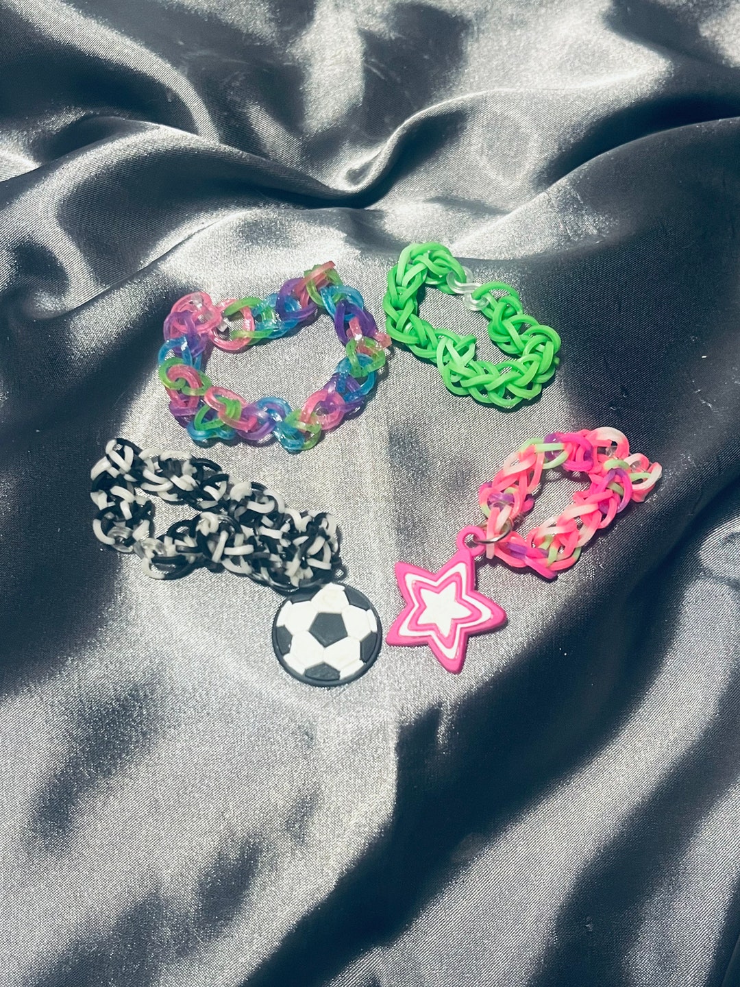 Rubber Band Chain Bracelet Collection - Etsy