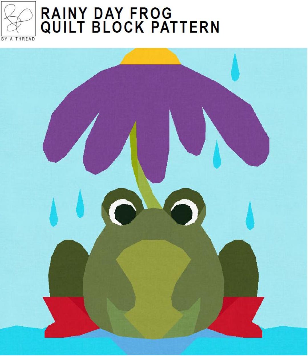 Rainy Day Frog Quilt Block Pattern - Etsy
