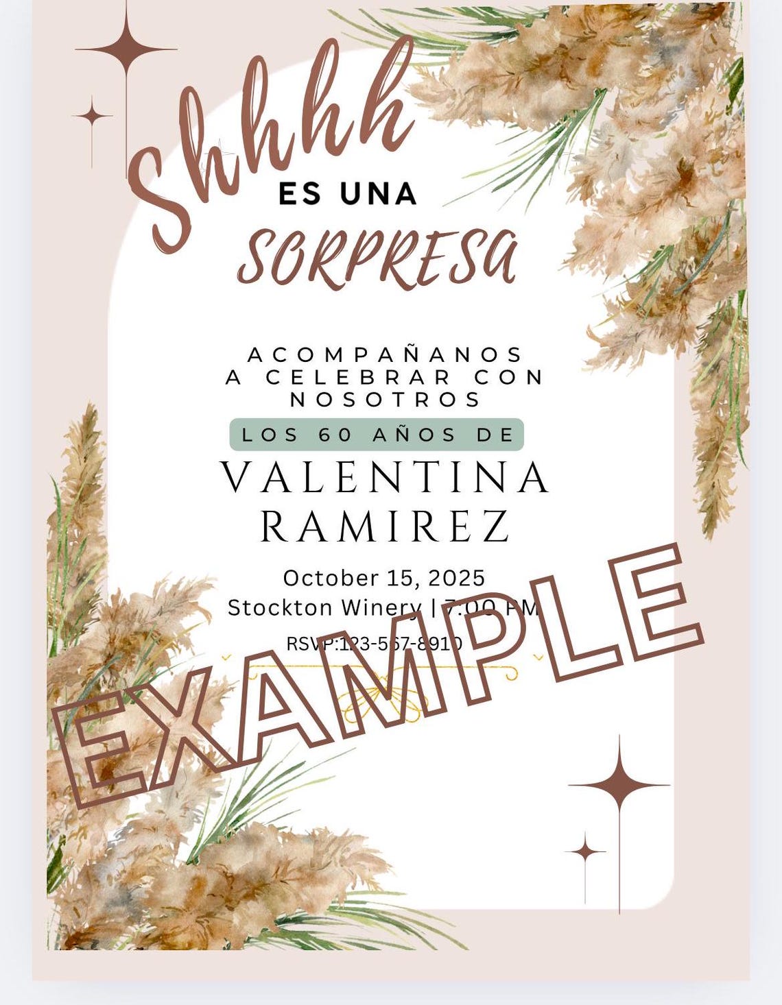 Spanish Surprise Birthday Invitation: Editable Canva Template (digital ...