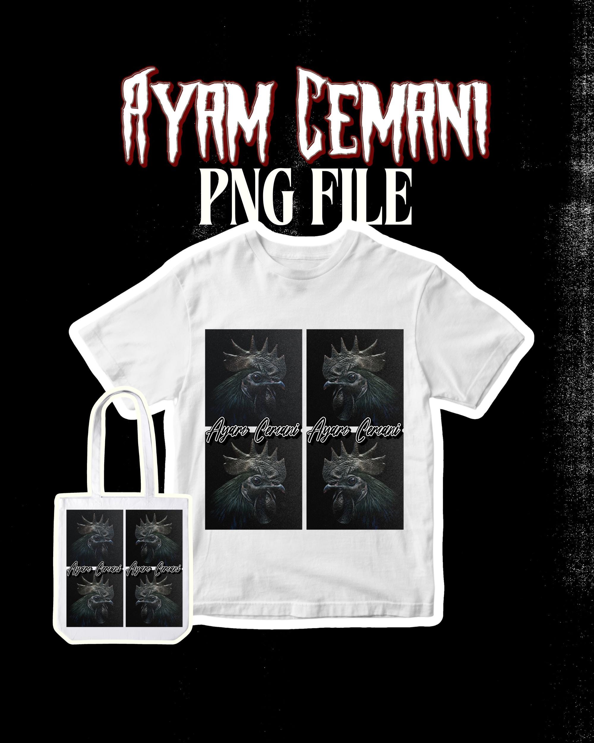 Ayam Cemani Rooster Head PNG: Rare Black Chicken Art (digital Download ...