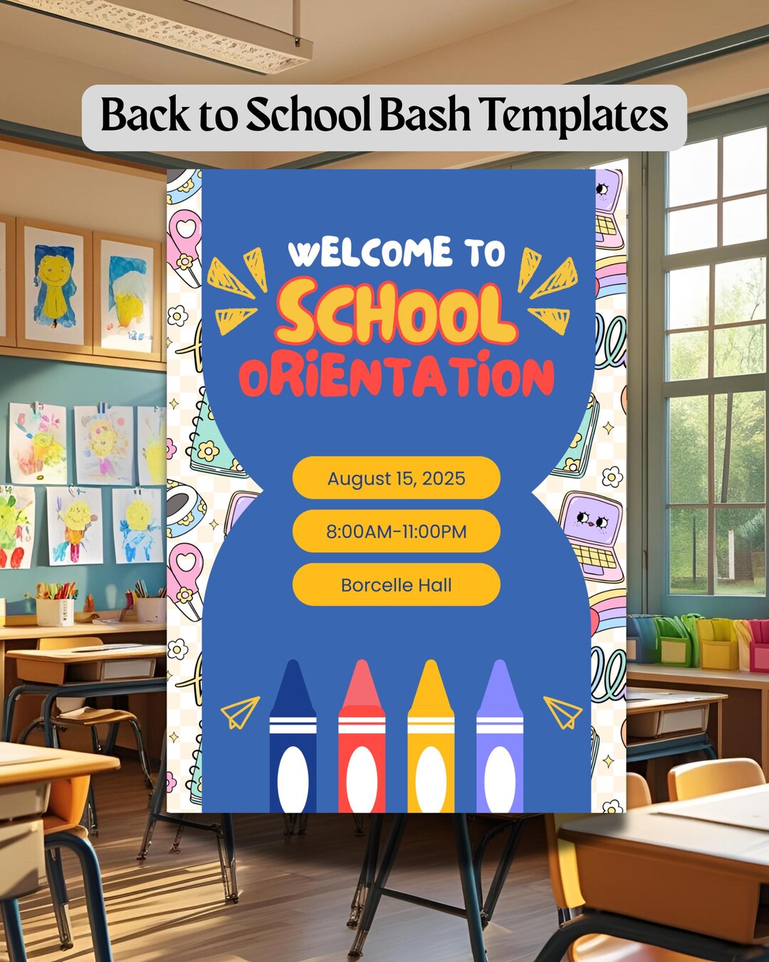 Back to School Bash Flyer Template | School Orientation Canva Editable ...