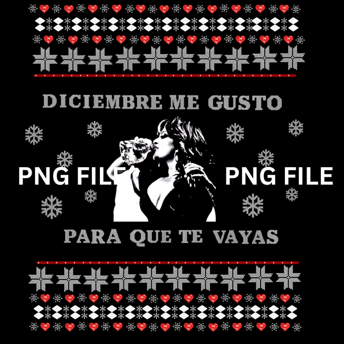 Jenni Rivera Ugly Christmas Sweater PNG File: Diciembre Me Gusto ...