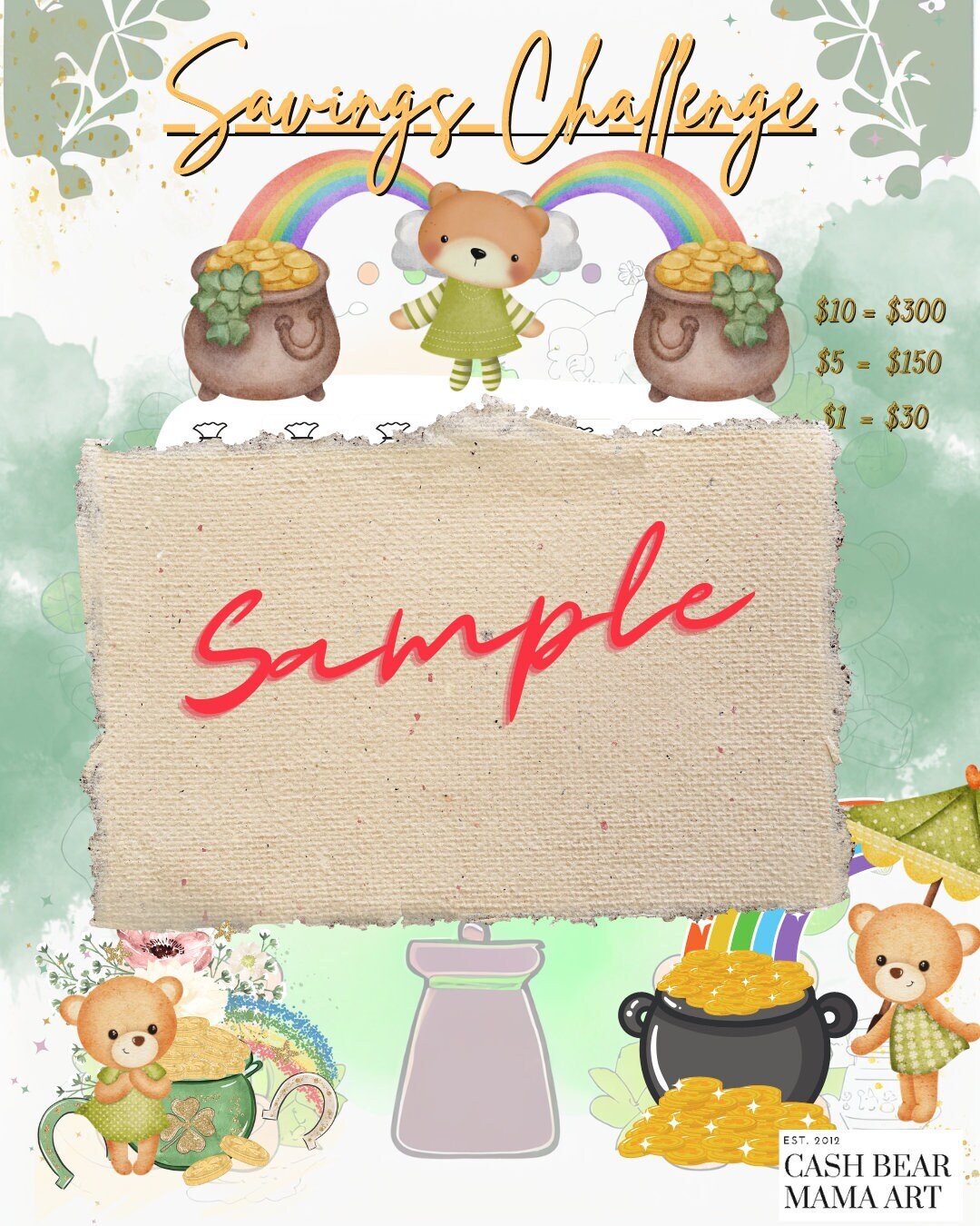 Cash Bear Mama Saving Challenge - Etsy