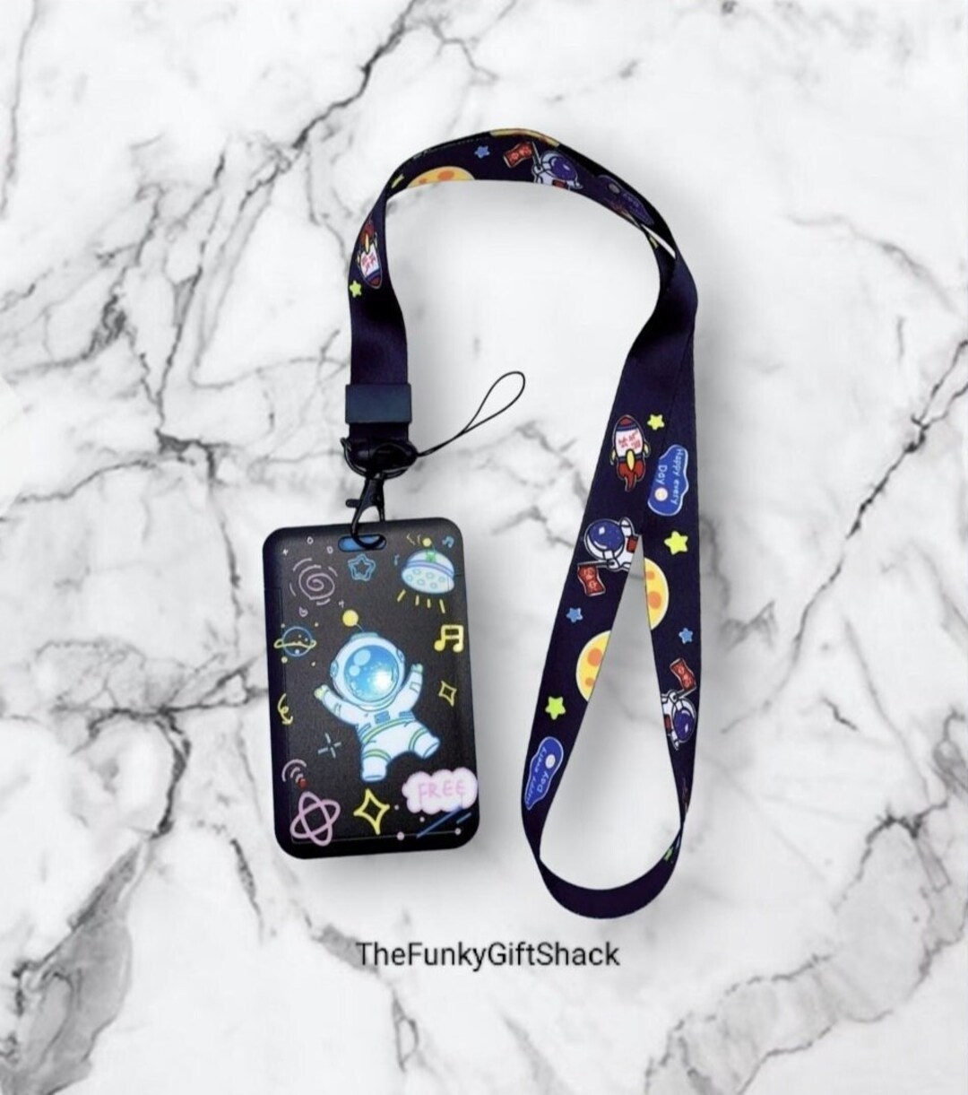 Astronaut Themed ID Card Holder With Lanyard , ID Badge Holder, ID ...