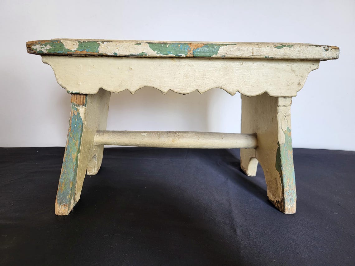Antique Wooden Stool, Old Stool, Library Stool, Low Stool, Footstool ...