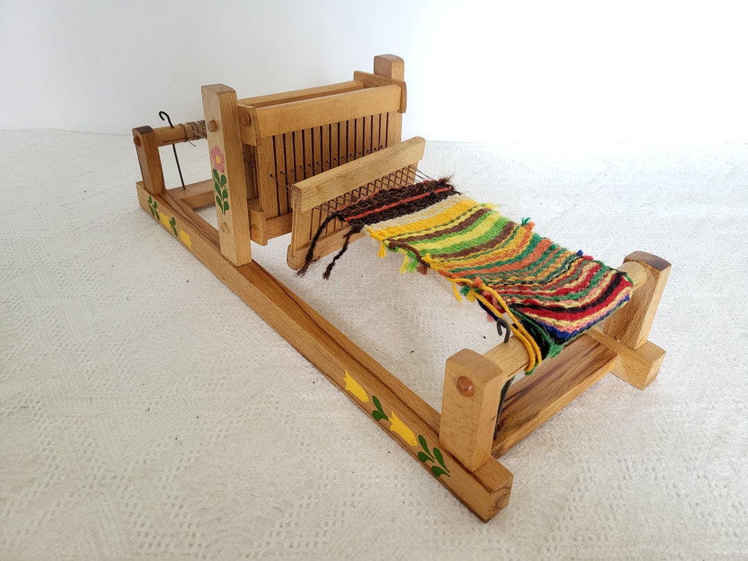 Vintage Tabletop Wooden Loom, Antique Small Loom, Hand Loom, Weaving ...