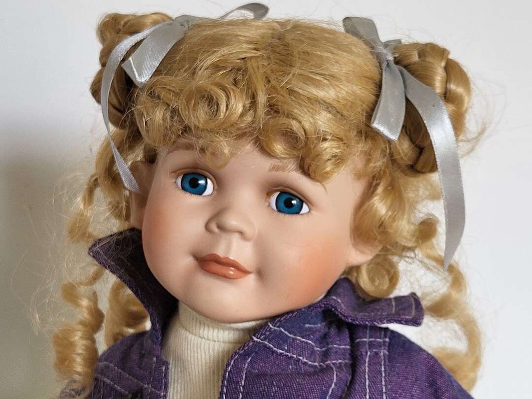 Large Porcelain Doll , Doll , Sitting Doll , Collectible Doll , Girl ...