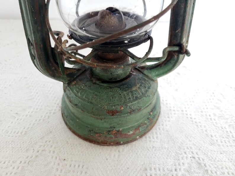 Antique German Gas Lantern Feuerhand No. 225 Medium, Vintage Green Gas ...