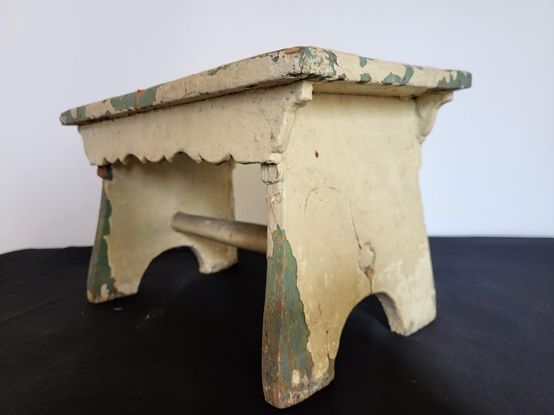 Antique Wooden Stool, Old Stool, Library Stool, Low Stool, Footstool ...