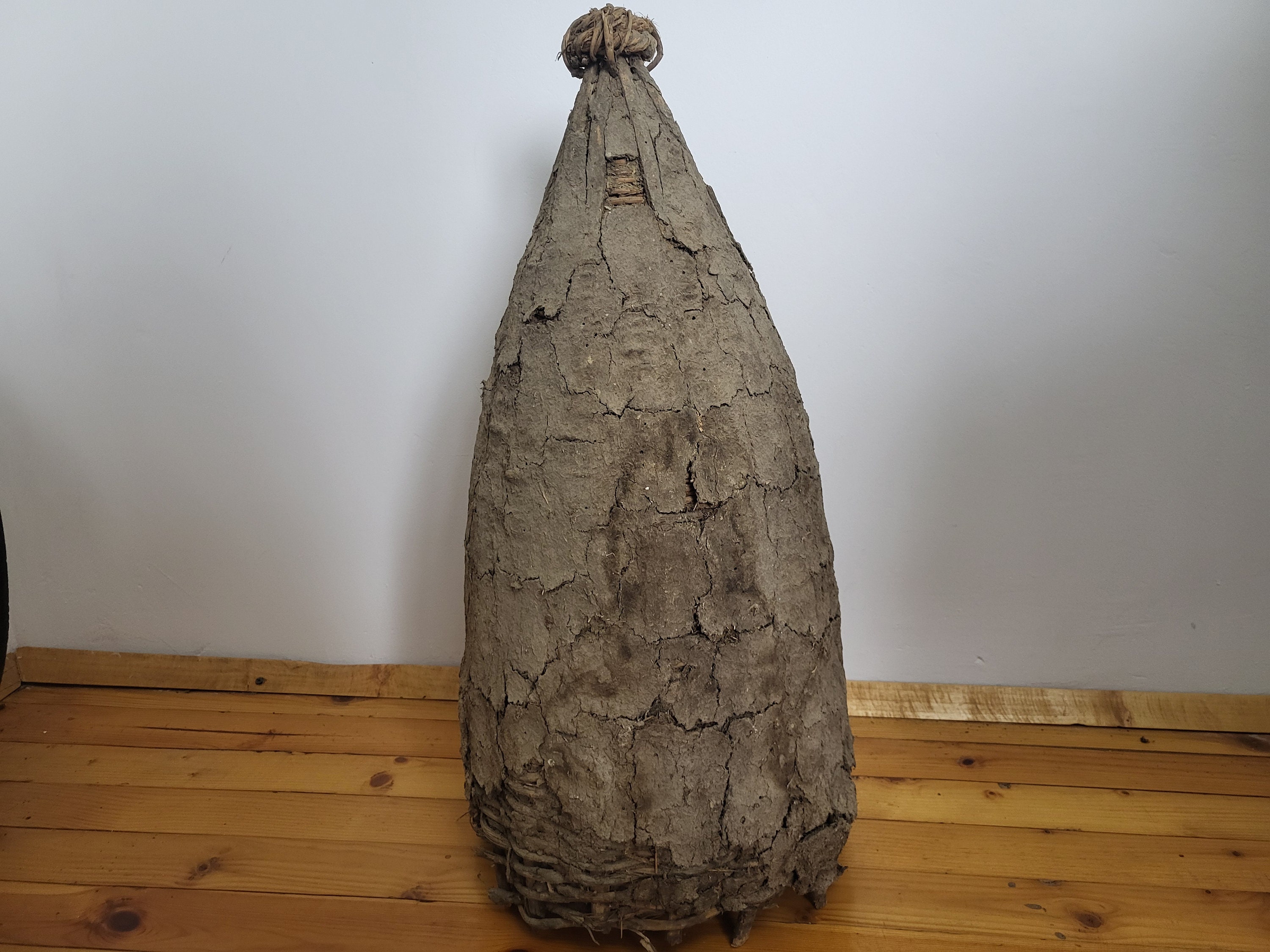 Antique Beehive, Wicker Beehive From 1950 With , Old Beehive ...