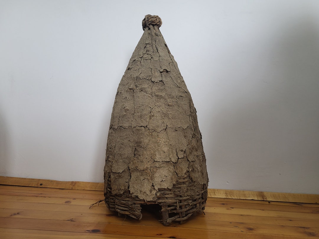 Antique Beehive, Wicker Beehive From 1950 With , Old Beehive ...