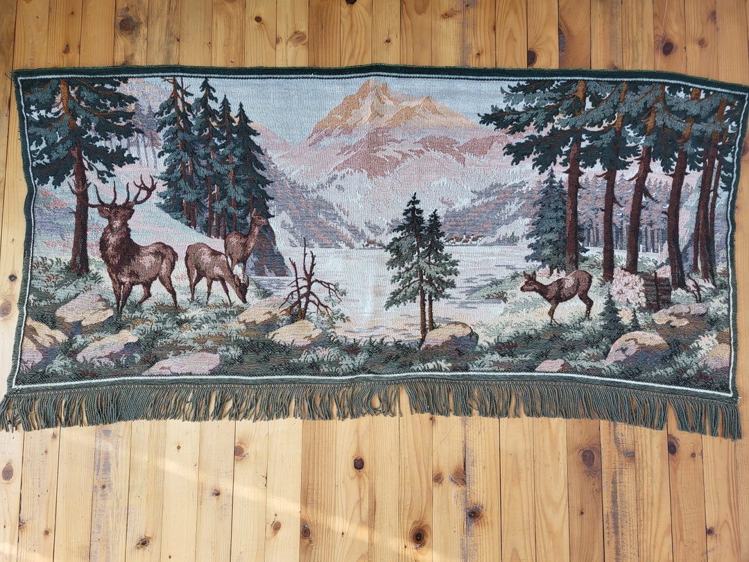 Antique Tapestry , 1950s Country Decor , Wall Tapestry , Large Tapestry ...