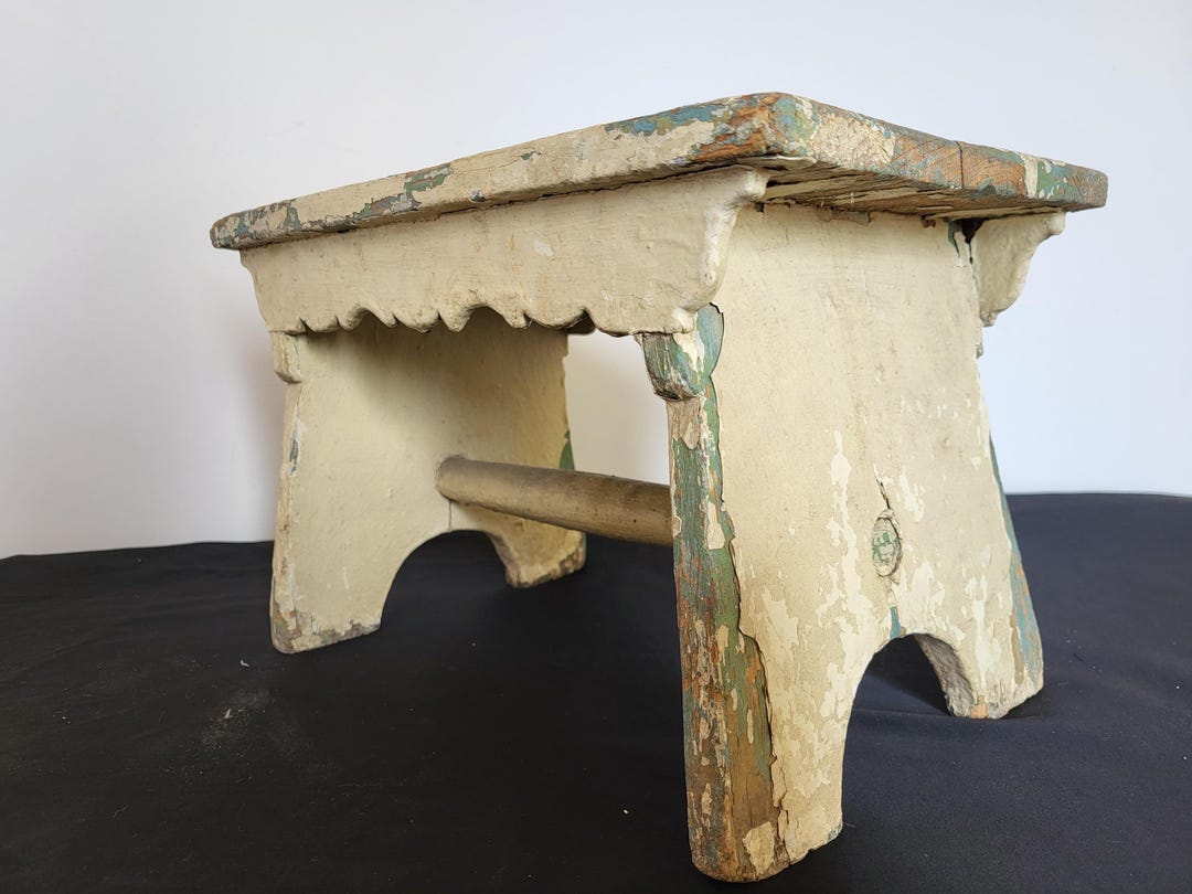 Antique Wooden Stool, Old Stool, Library Stool, Low Stool, Footstool ...