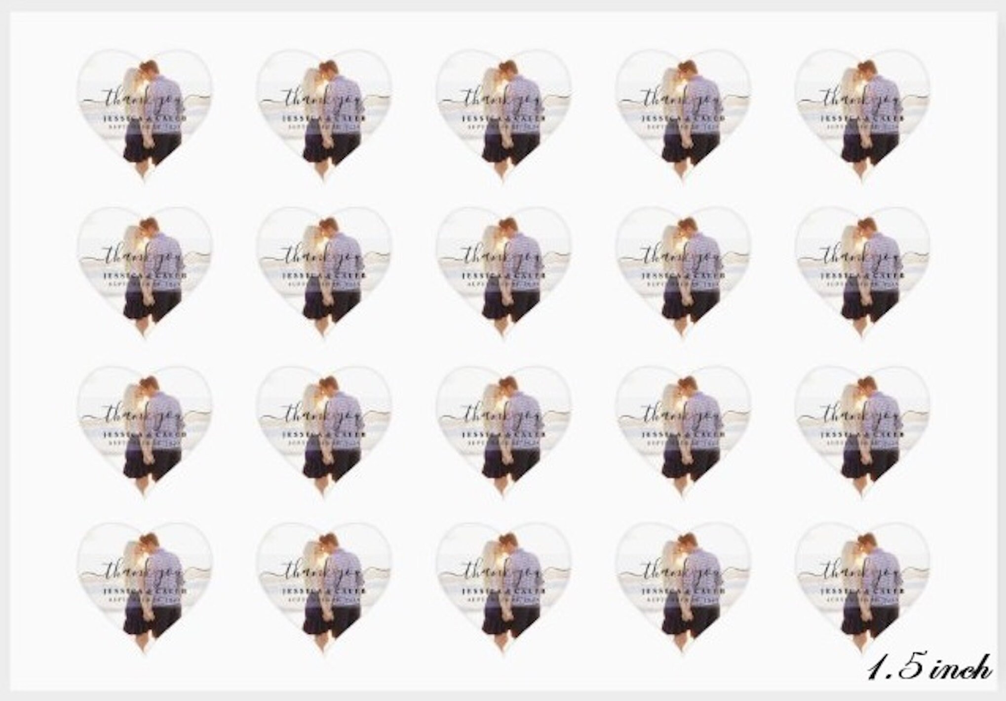 Couple's Photo Thank You Sticker - Heart, Circle, Square - Etsy