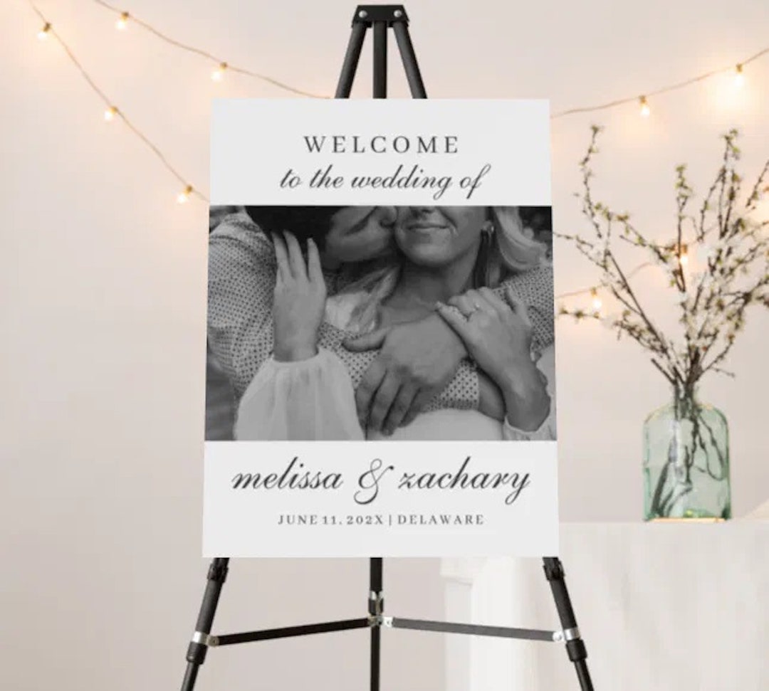Classic Any Photo Wedding Welcome Couple's Sign - Etsy