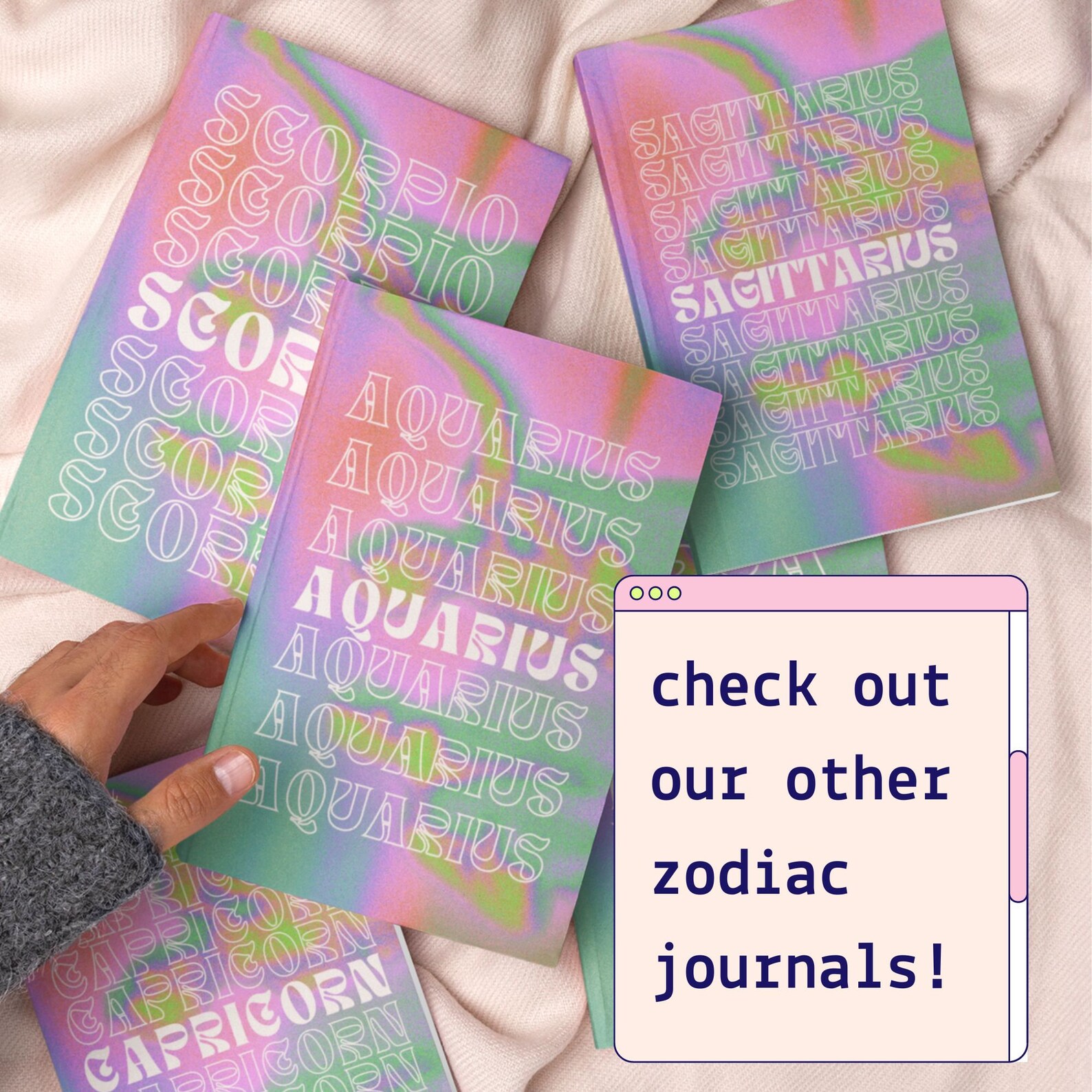 Aquarius Journal Hard Cover, Hardcover Notebook Journal | Personalized ...