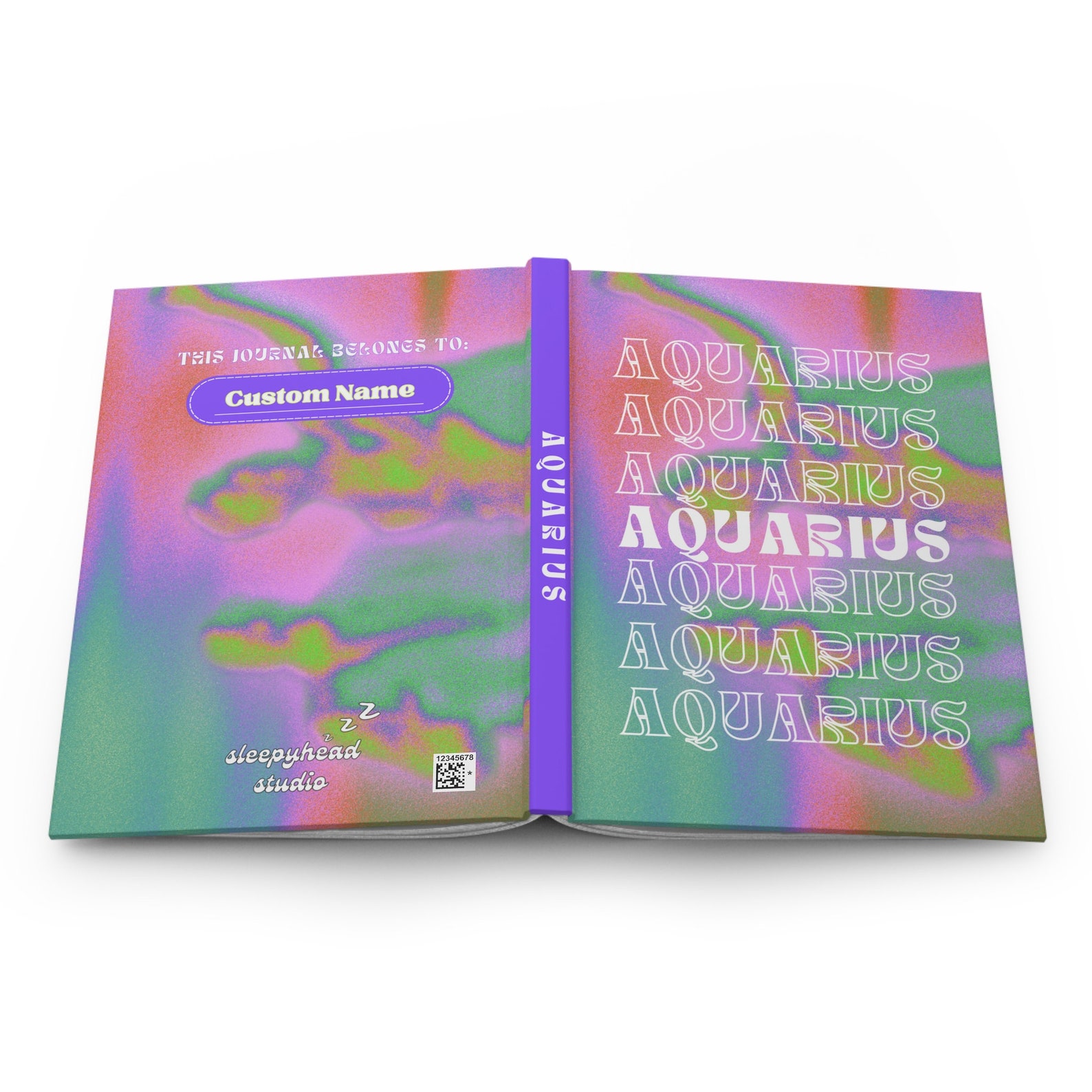 Aquarius Journal Hard Cover, Hardcover Notebook Journal | Personalized ...