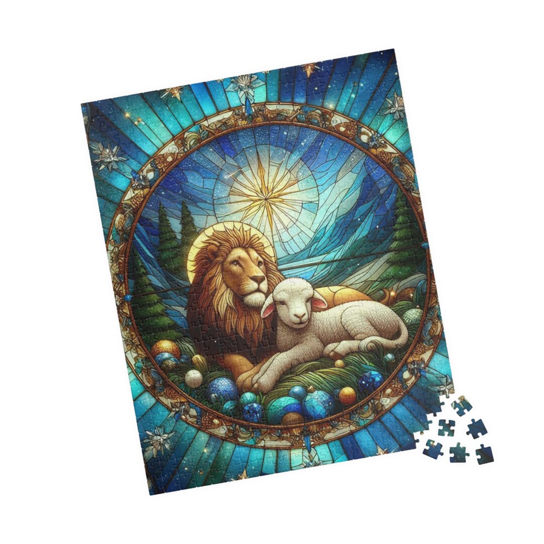 Lion and Lamb Jigsaw Puzzle: Biblical Art, 520-piece Puzzle, Family ...
