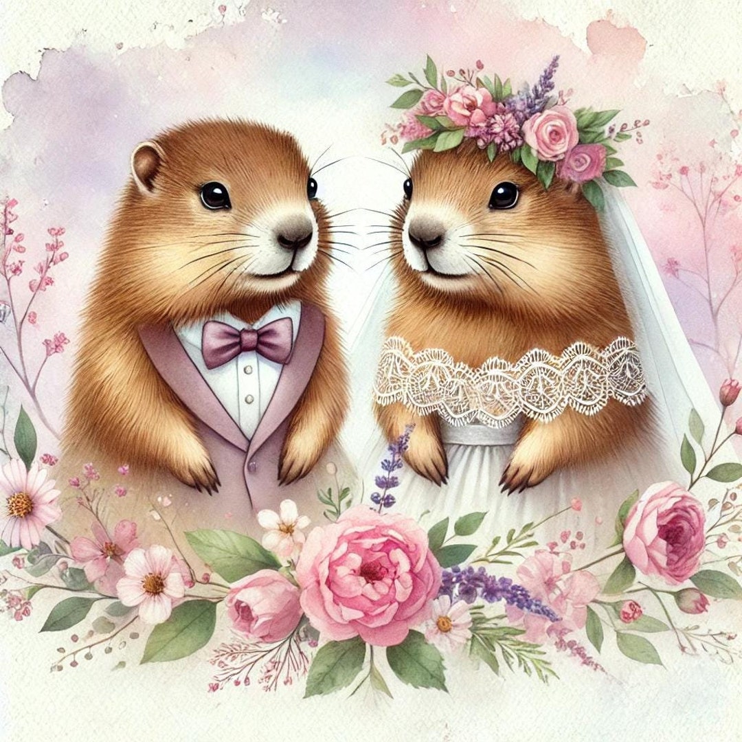 Watercolor Groundhog Day Digital Download , Humor , Bridal PNG ...