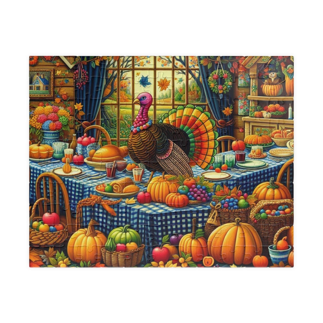 Thanksgiving Turkey Dinner Family Puzzle (110 Piece), Humor, Feast - Etsy