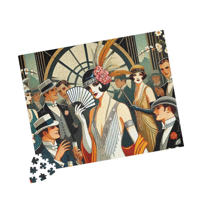Art Deco Flapper Jigsaw Puzzle: 1920s Ladies Game Night|bride Gift ...