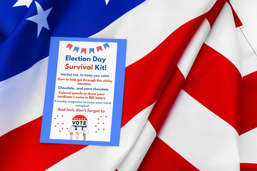 Election Day Gift, Survival Kit Gift Tag, 2024 Election Day, Goodies to ...