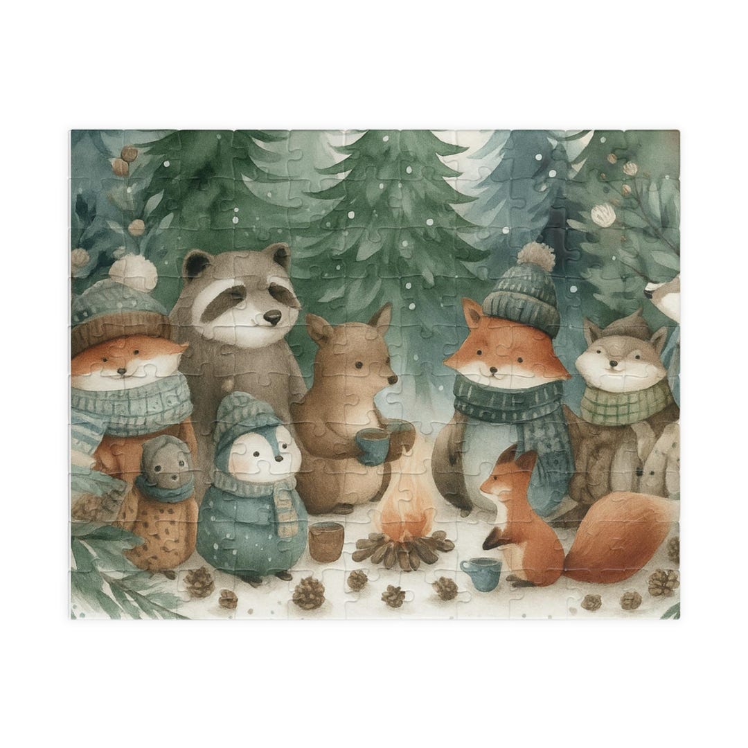 Cozy Jigsaw,woodland Animal Puzzle, Family Game Night, Educational Gift ...
