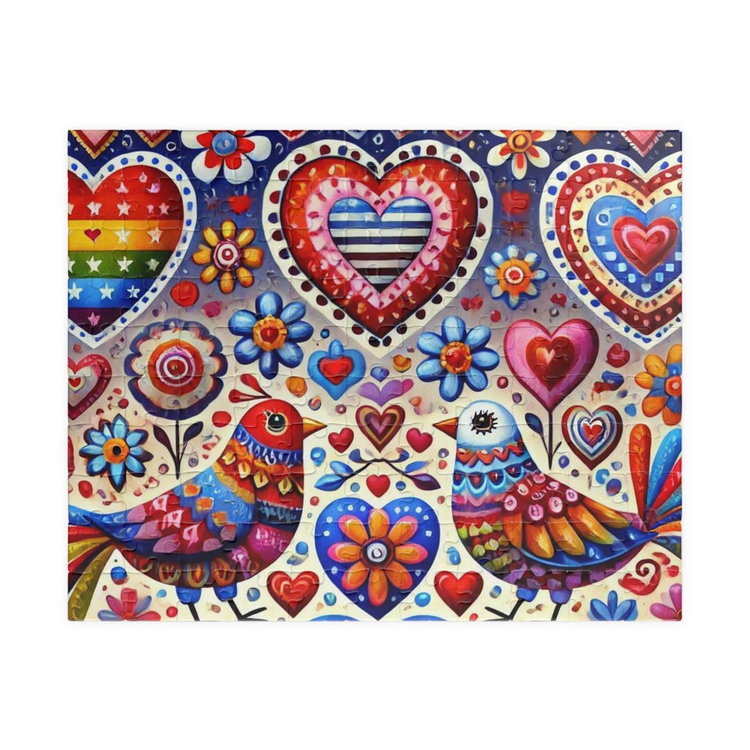 Personalized Valentine Jigsaw Puzzle (110, 252), Hearts, Doves, Gift ...