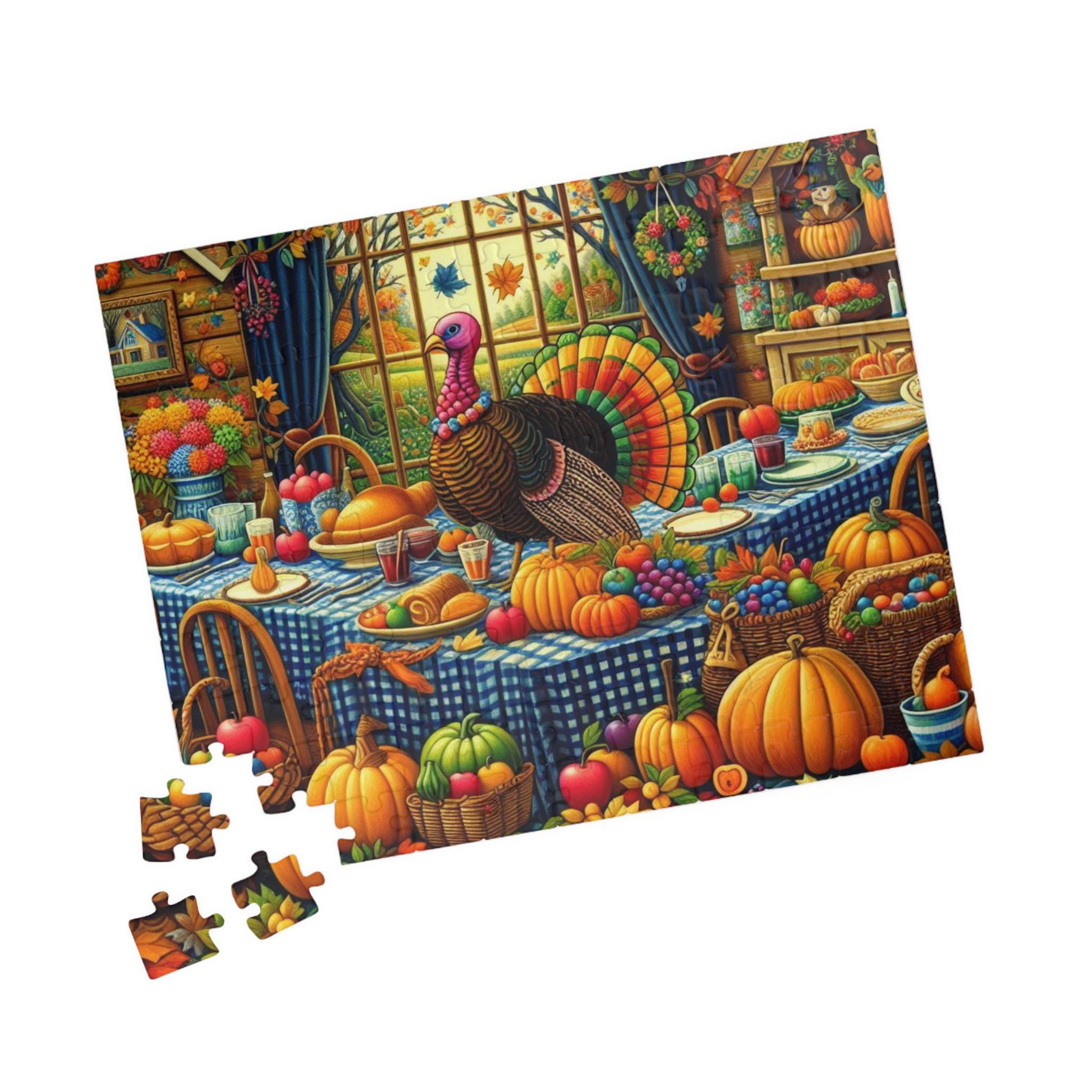 Thanksgiving Turkey Dinner Family Puzzle (110 Piece), Humor, Feast - Etsy