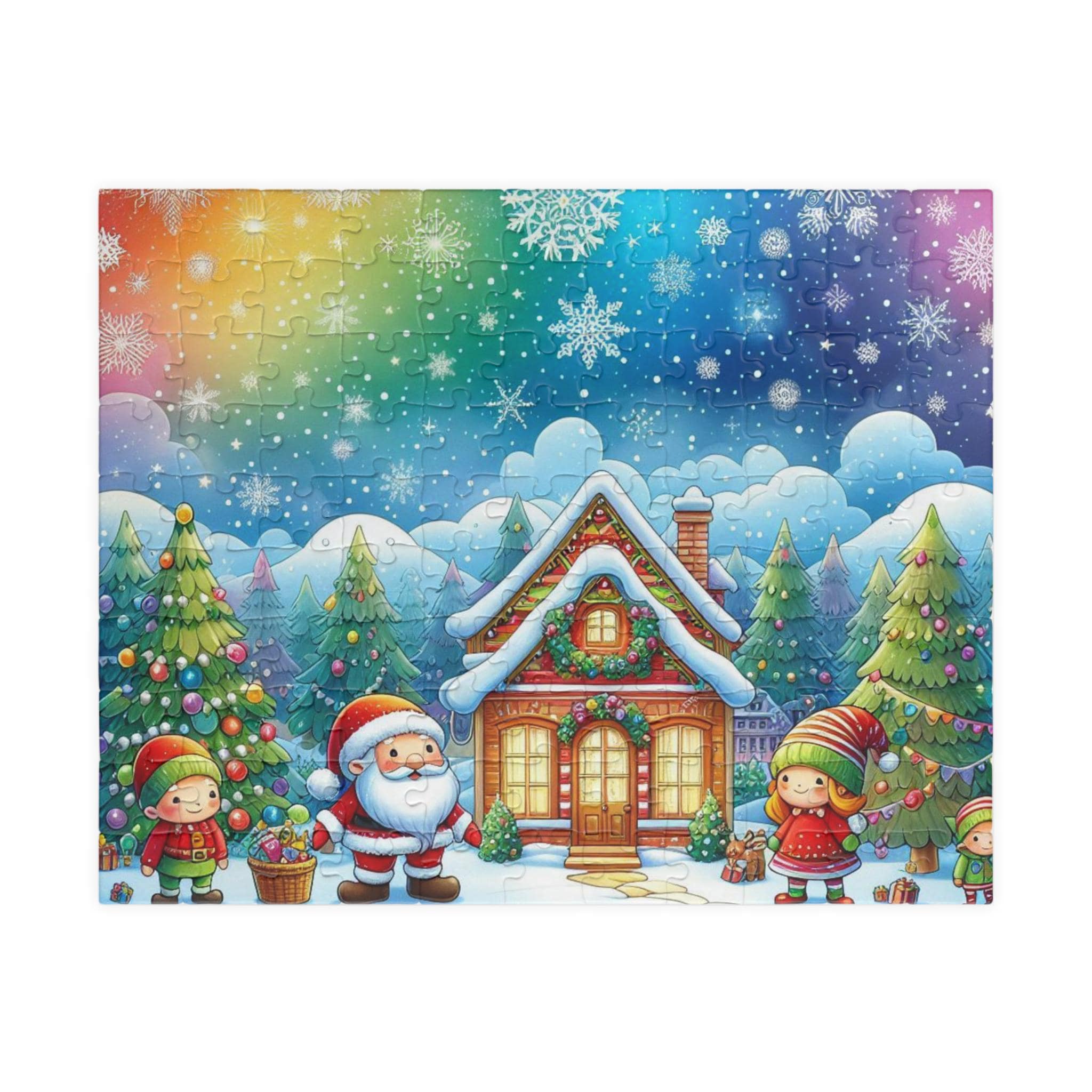 Personalized Christmas Jigsaw Puzzle (110), Santa and Snowflakes ...