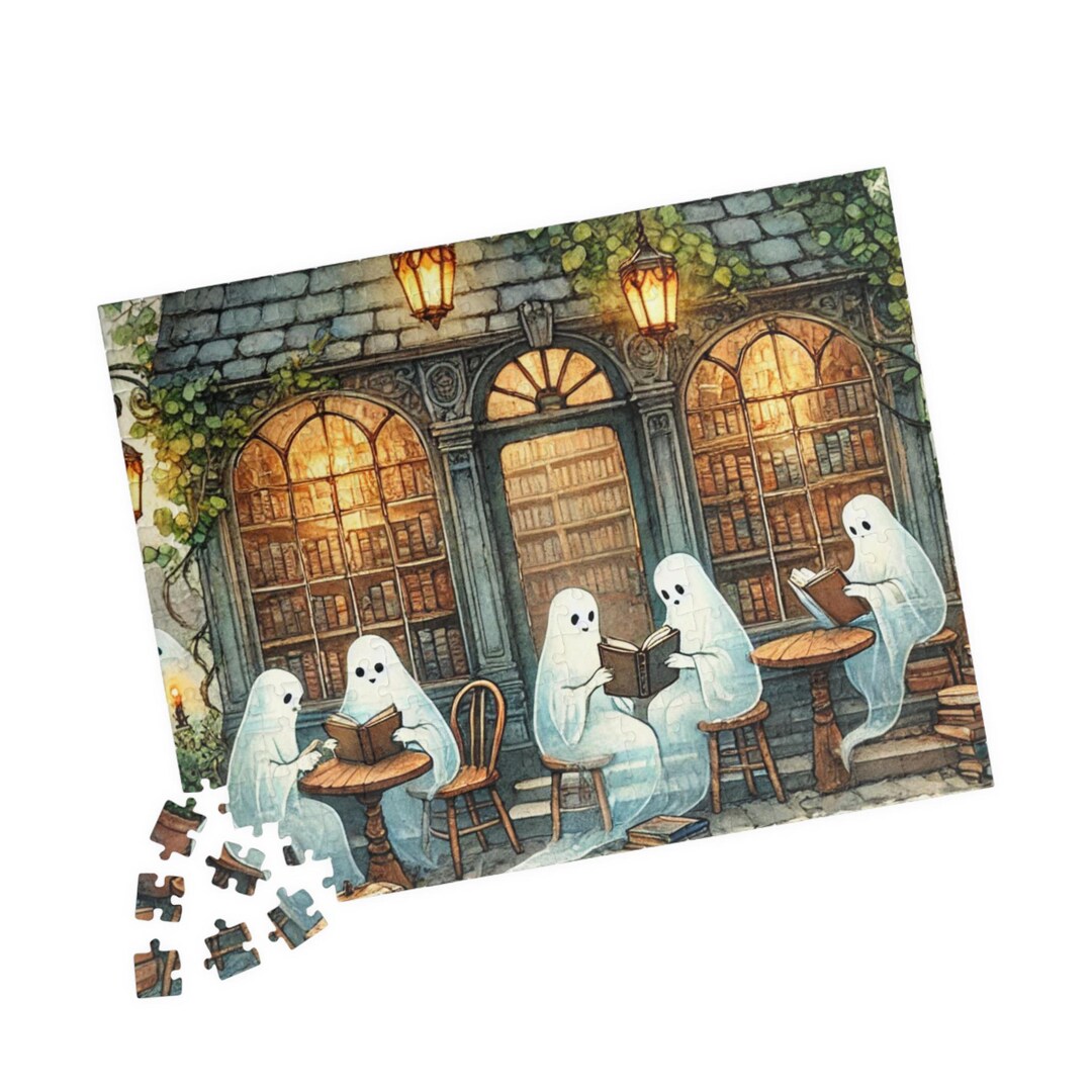 Vintage Inspired Ghost Bookshop Puzzle,read Across America Month Gift ...