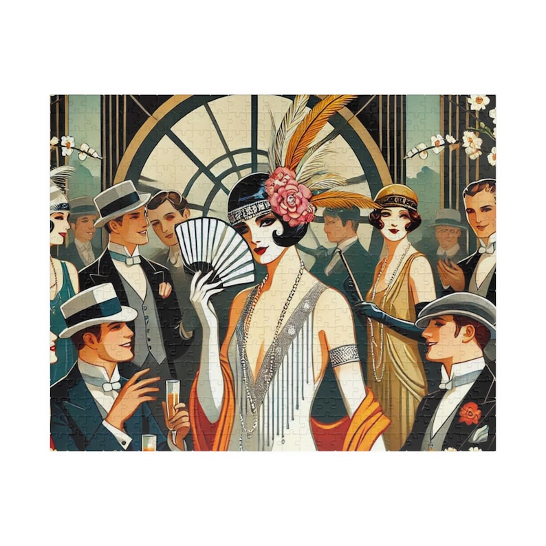 Art Deco Flapper Jigsaw Puzzle: 1920s Ladies Game Night|bride Gift ...