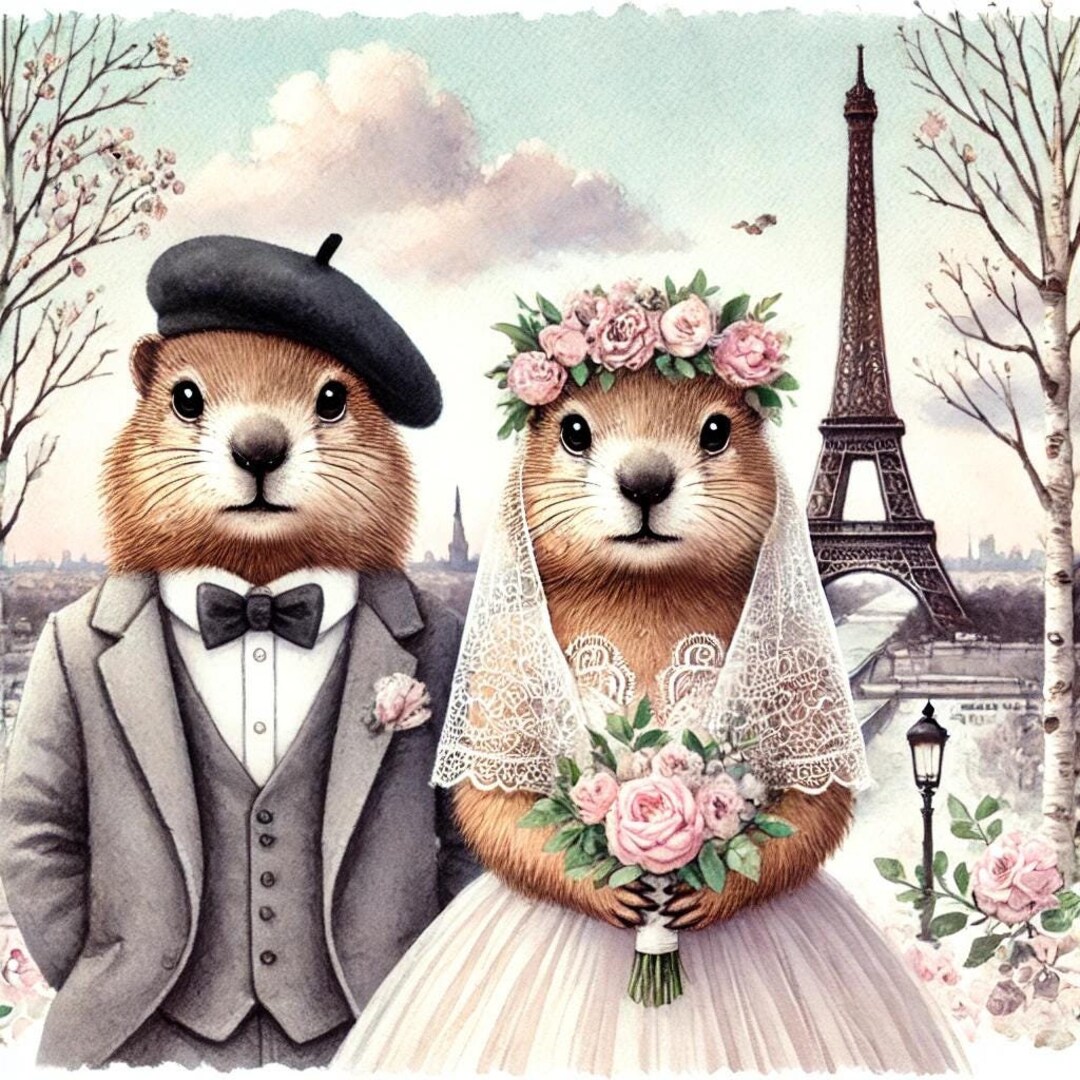 Groundhog Day Clip Art: Watercolor Groundhogs Around the World (digital ...